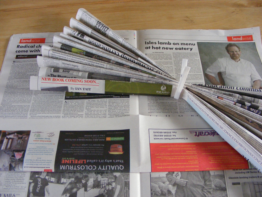 Recycled Newspaper Easter Baskets - Elizabeth's Kitchen Diary