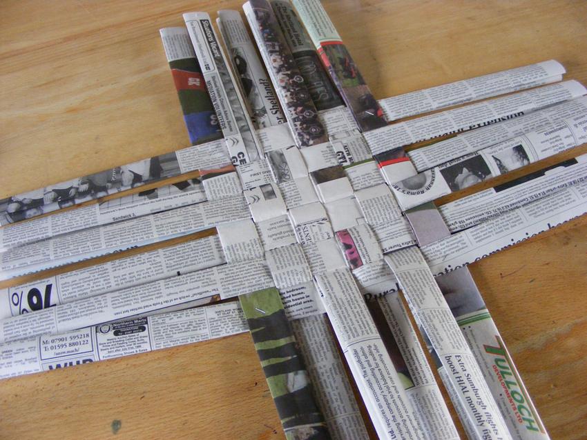 Recycled Newspaper Easter Baskets - Elizabeth's Kitchen Diary