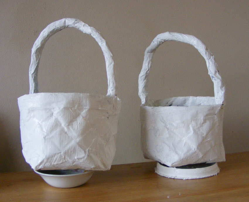 Recycled Newspaper Easter Baskets - Elizabeth's Kitchen Diary