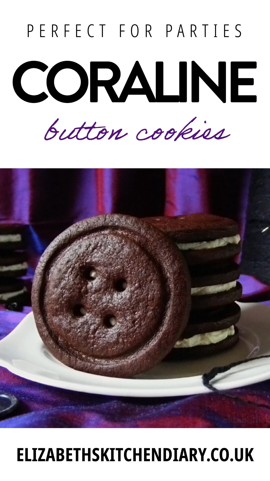 Coraline Button Cookies - Elizabeth's Kitchen Diary