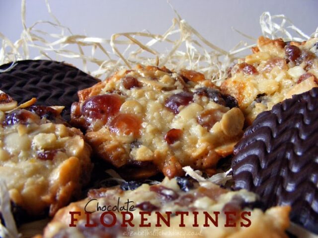 Chocolate Florentines - Elizabeth's Kitchen Diary