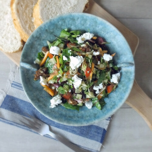 Cretan Summer Salad with Figs & Goat's Cheese - Elizabeth's Kitchen Diary