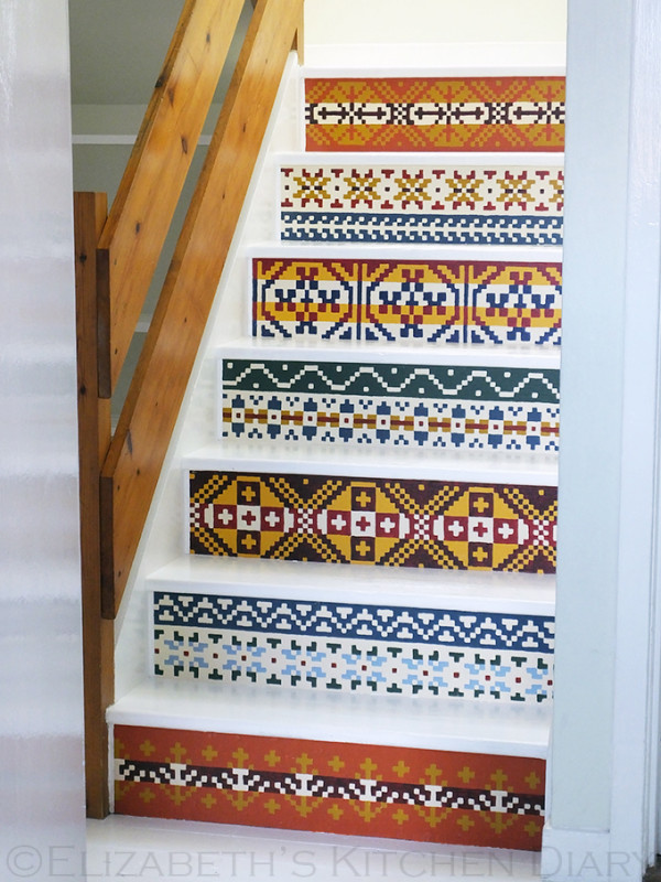 DIY Hand Painted Fair Isle Stair Renovation - Elizabeth's Kitchen Diary