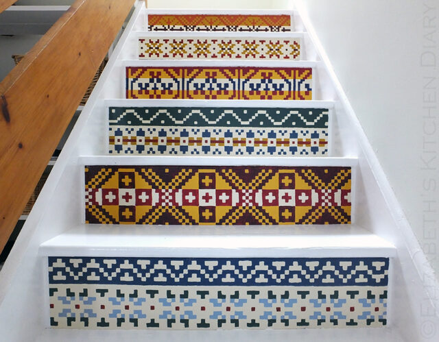 DIY Hand Painted Fair Isle Stair Renovation - Elizabeth's Kitchen Diary