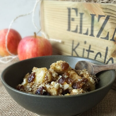Deep Dish Apple & Sultana Crumble - Elizabeth's Kitchen Diary