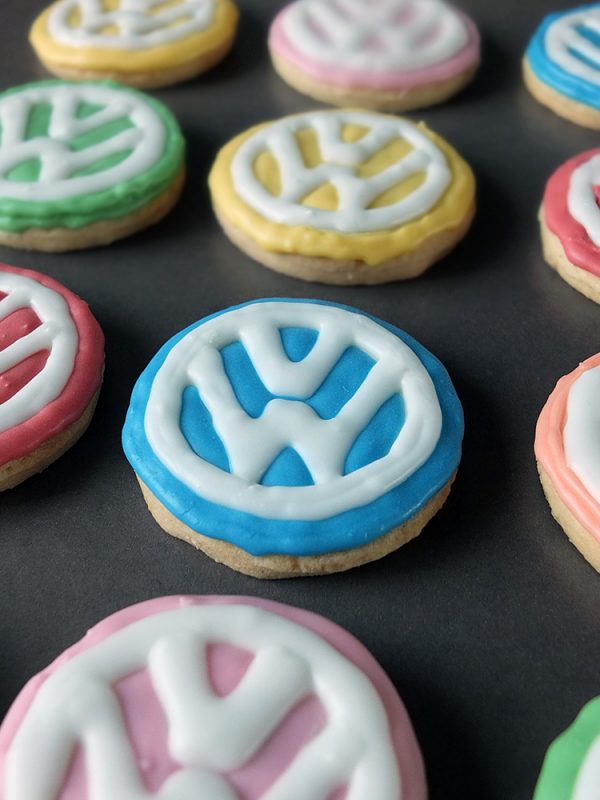 Volkswagen Logo Sugar Cookies - Elizabeth's Kitchen Diary