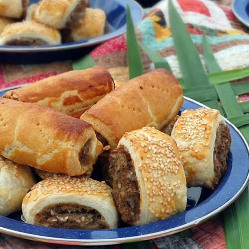 Leftover Roast Lamb & Mint Sausage Rolls - Elizabeth's Kitchen Diary