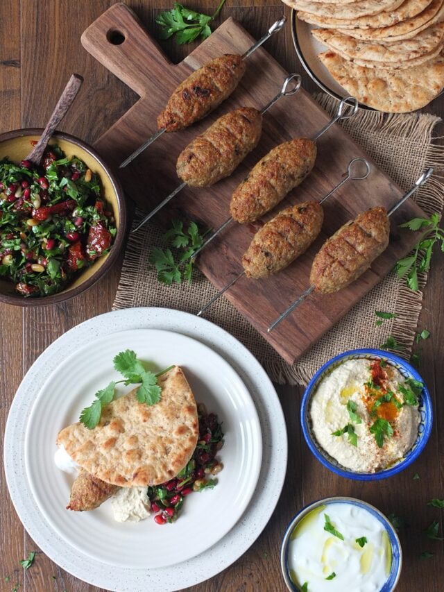 Grilled Lamb Kibbeh Kebabs - Elizabeth's Kitchen Diary