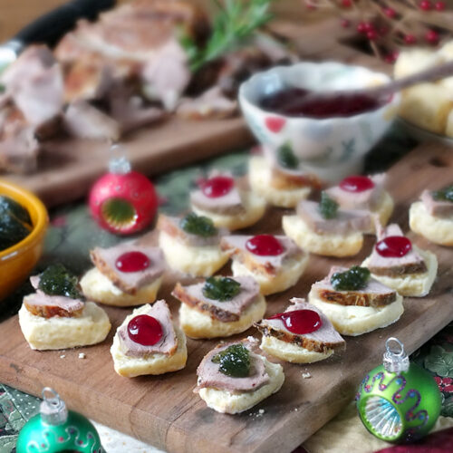 Roasted Lamb & Mini Bannock Christmas Canapés - Elizabeth's Kitchen Diary