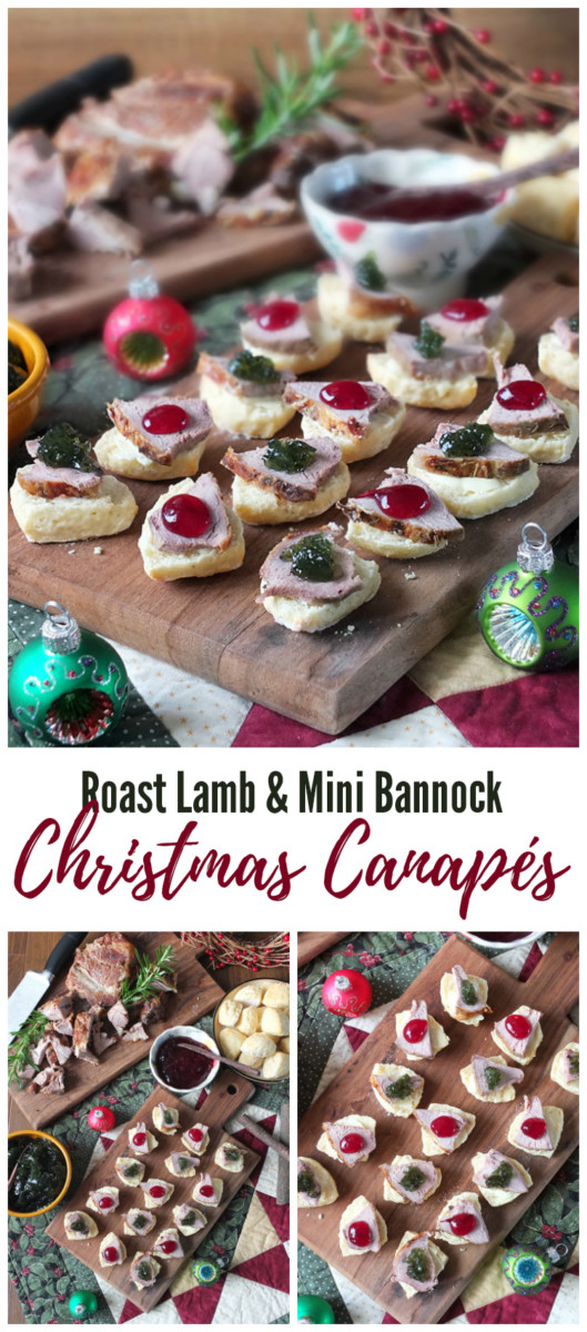 Roasted Lamb & Mini Bannock Christmas Canapés - Elizabeth's Kitchen Diary