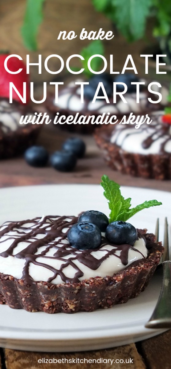 No Bake Chocolate Nut Tarts with Icelandic Skyr - Elizabeth's Kitchen Diary