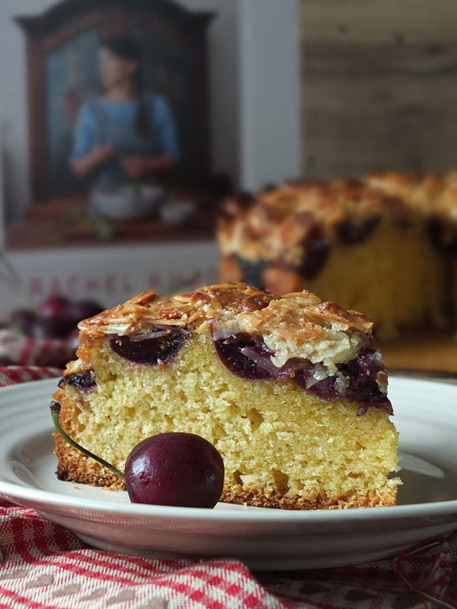 Swedish Cherry Tosca Cake Recipe (Toscakaka) - Elizabeth's Kitchen Diary