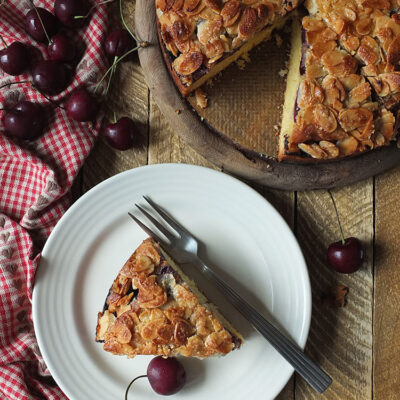 Swedish Cherry Tosca Cake Recipe (Toscakaka) - Elizabeth's Kitchen Diary