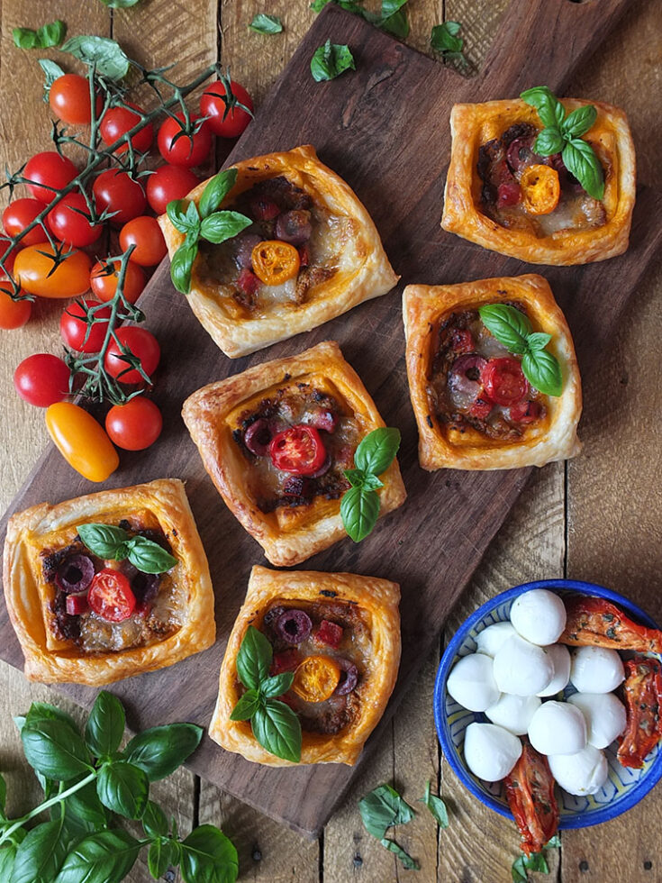 Sun-dried Tomato Pesto & Mozzarella Tarts Recipe - Elizabeth's Kitchen ...