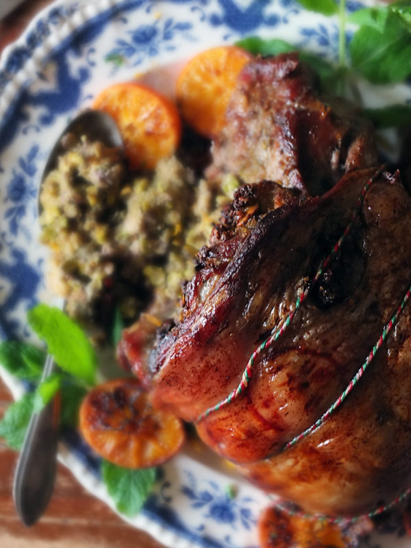 Roast Boneless Shoulder of Lamb with Pistachio & Orange Stuffing ...