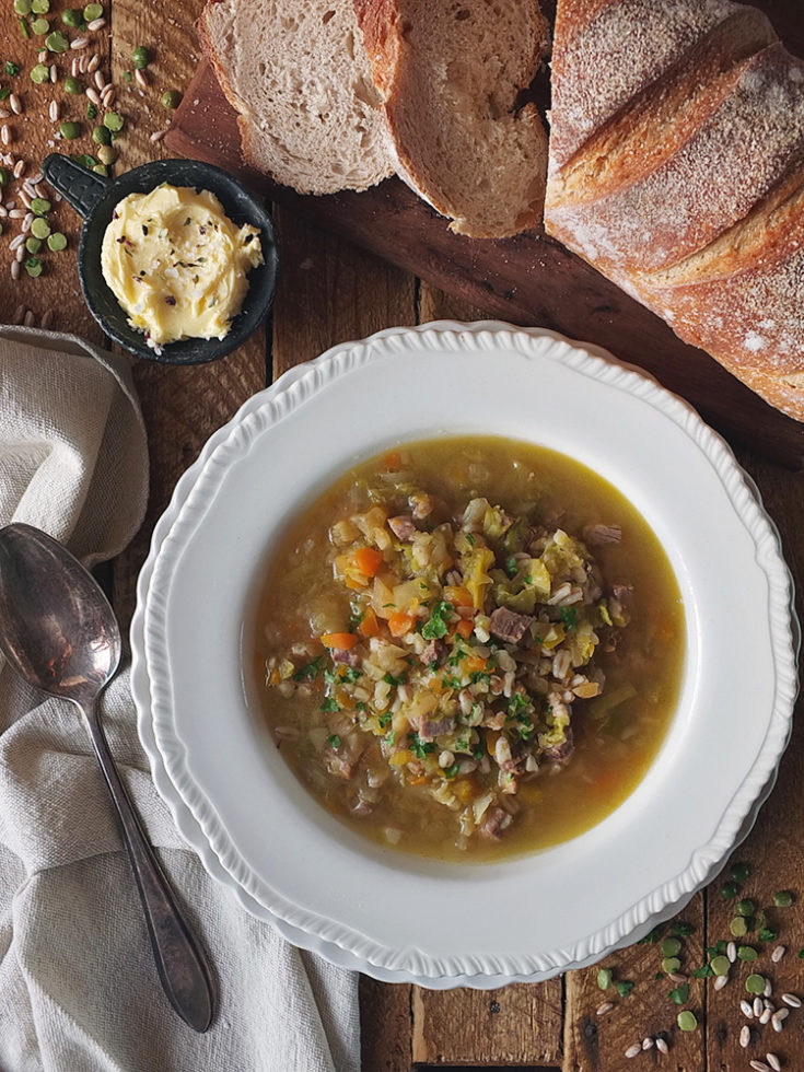Leftover Roast Lamb Soup with Split Peas & Spelt - Elizabeth's Kitchen ...