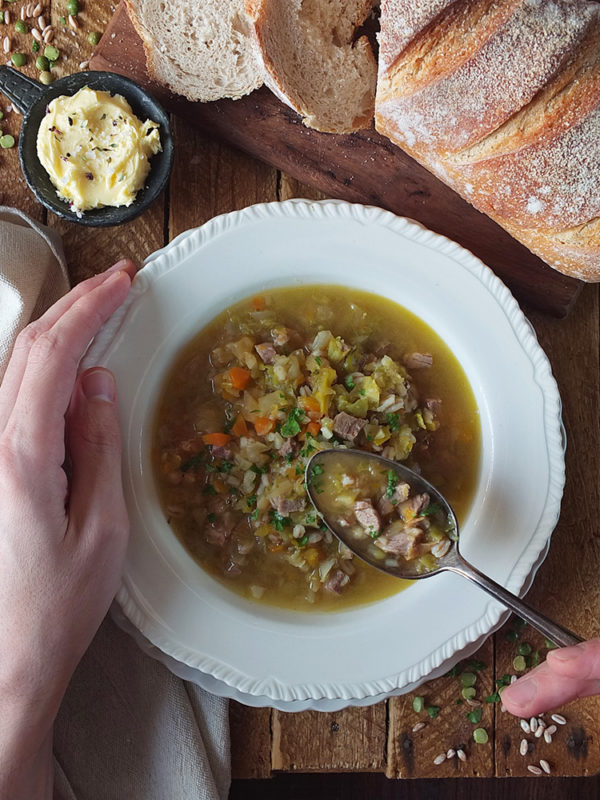 Leftover Roast Lamb Soup with Split Peas & Spelt - Elizabeth's Kitchen ...