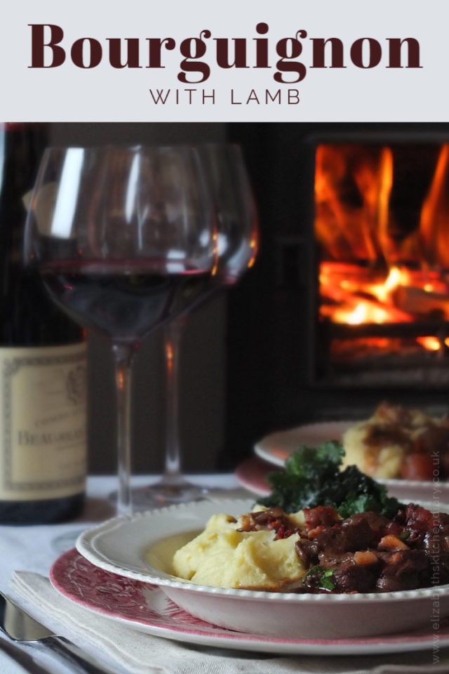 Slow Cooked Lamb Bourguignon - Elizabeth's Kitchen Diary
