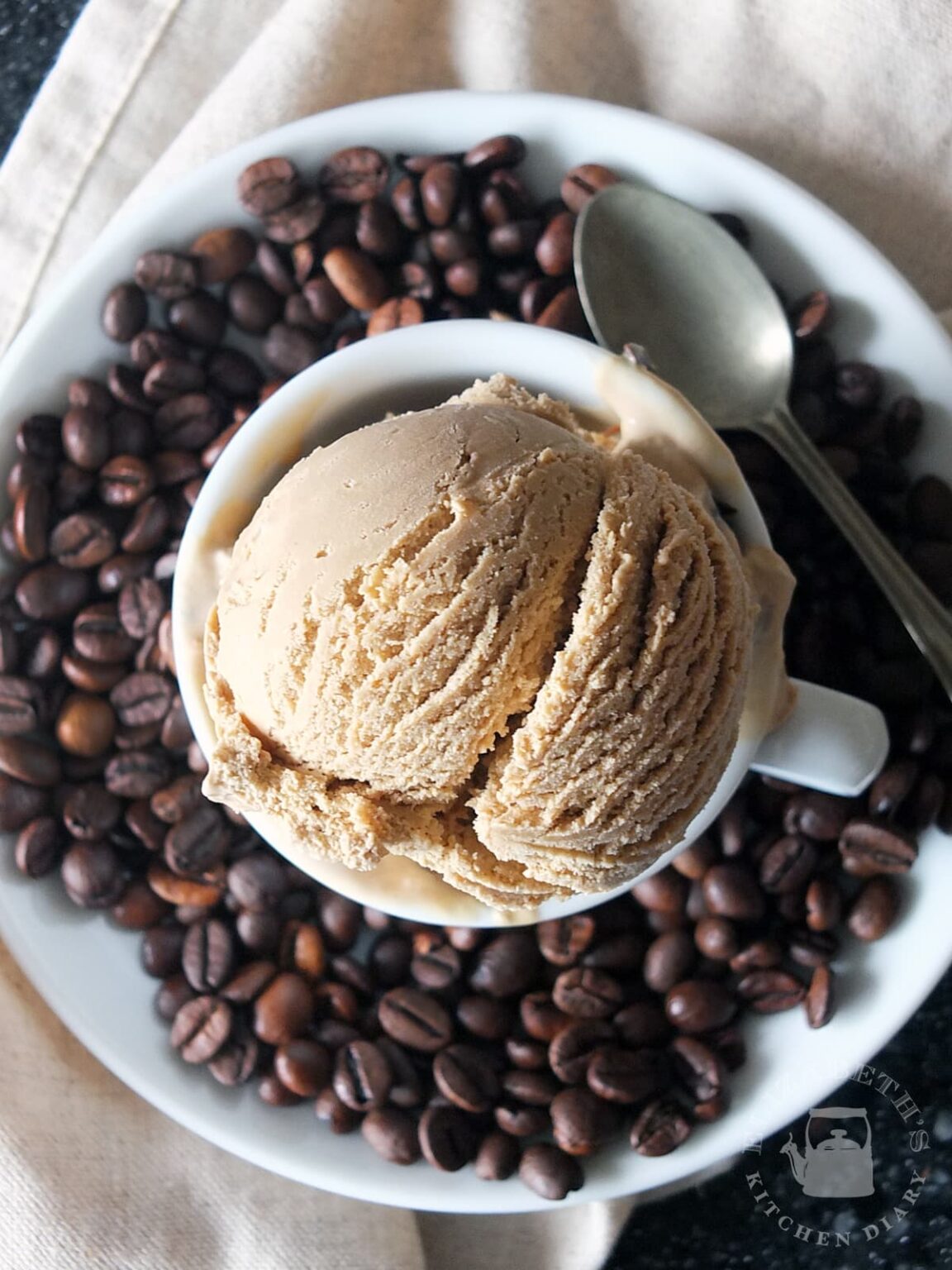 Café Trinidad Coffee Ice Cream - Elizabeth's Kitchen Diary