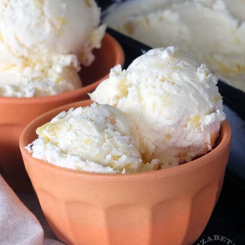 Easy No Churn Orange and Pineapple Ice Cream - Elizabeth's Kitchen Diary