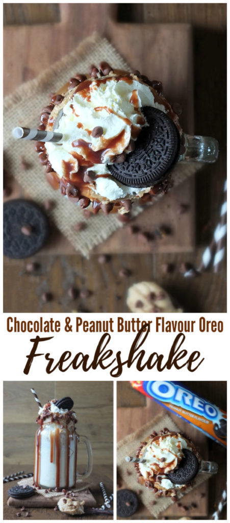 Chocolate & Peanut Butter Flavour Oreo Freakshake - Elizabeth's Kitchen ...