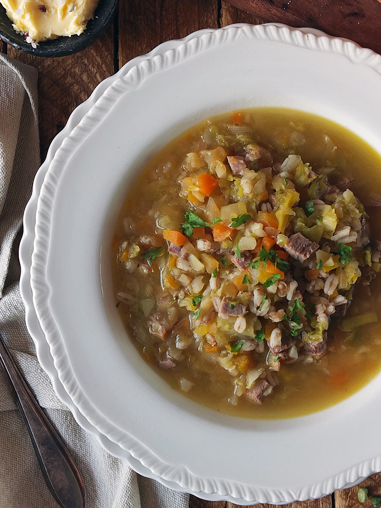 Leftover Roast Lamb Soup with Split Peas & Spelt | Elizabeth's Kitchen ...